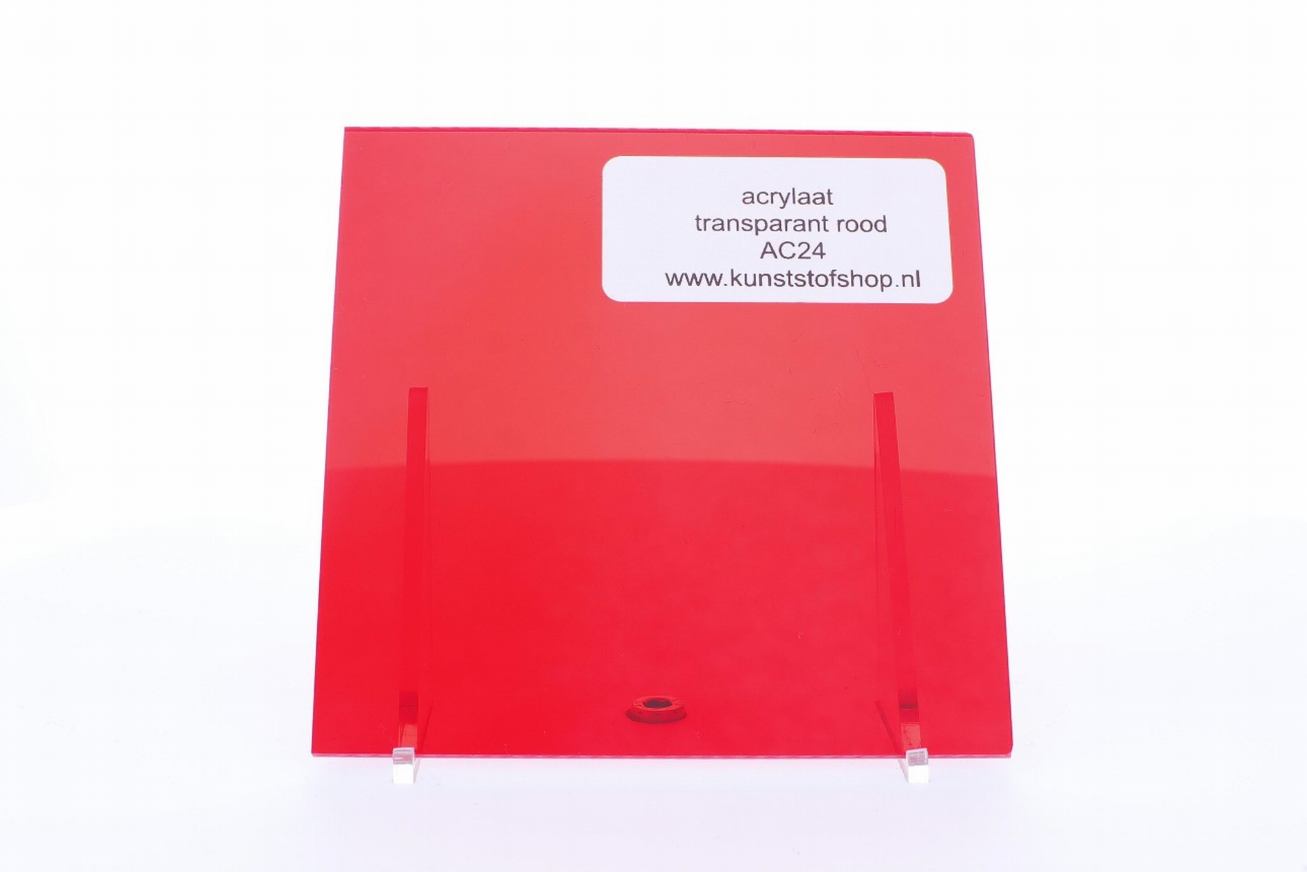 Acrylaat plaat transparant rood AC24 - 500x500x3mm